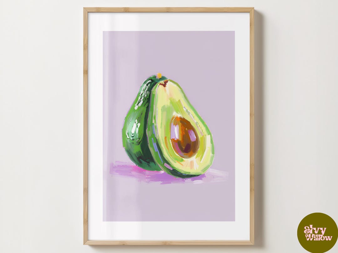 Purple Avocado Wall Art Print - Stylish Avocado Poster - Food Art ...