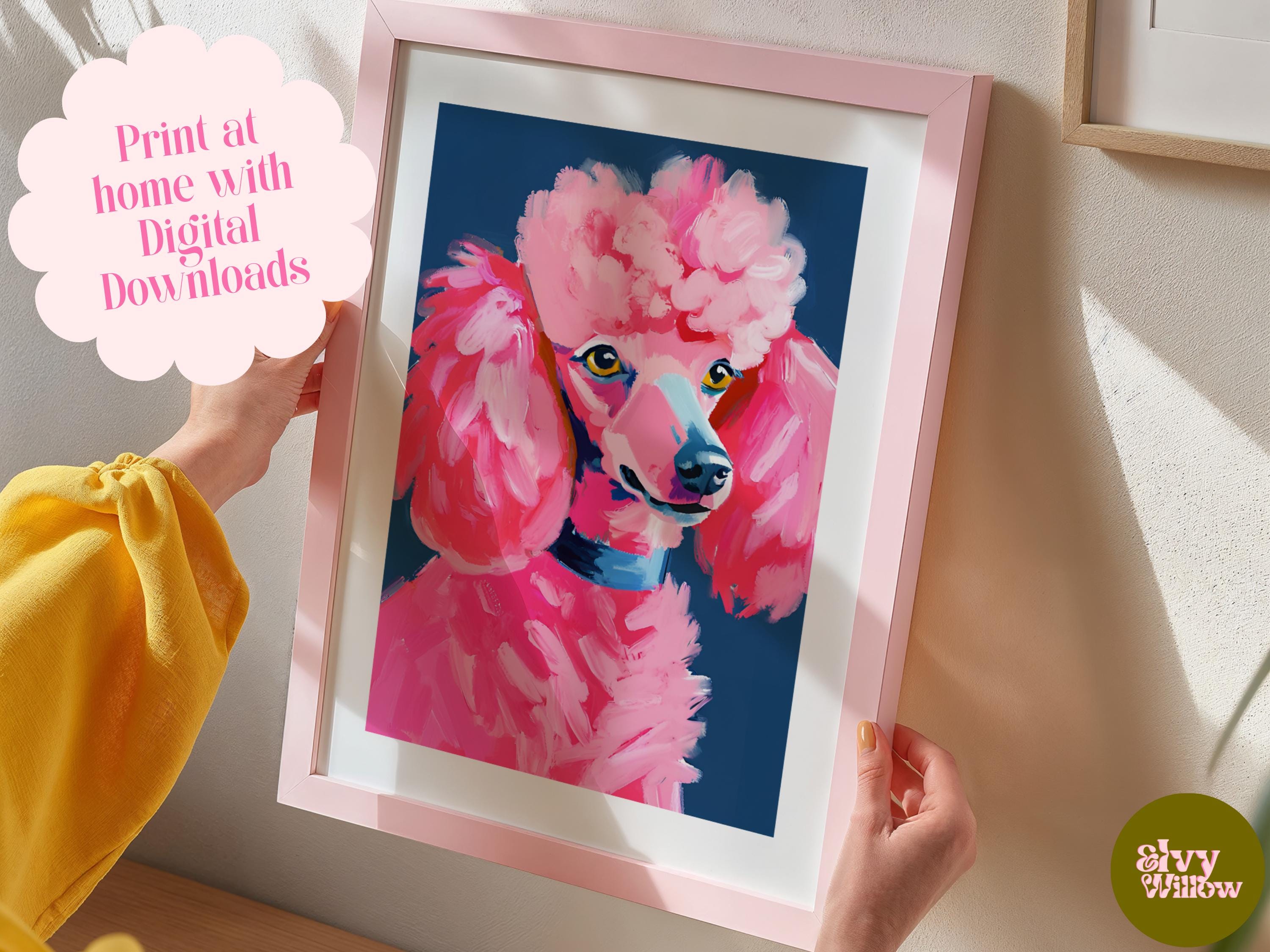 Blue Poodle Wall Art Print - Dog Print - Toy Poodle Poster - Gloss or ...