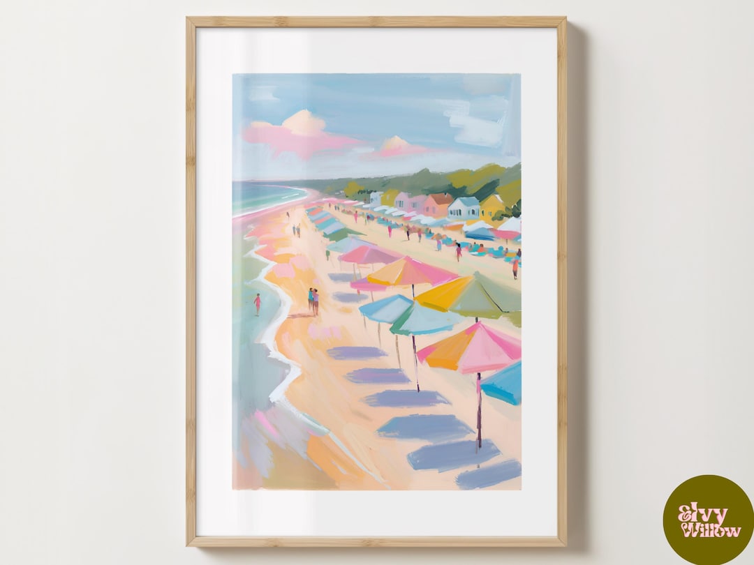 Blue Beach Wall Art Print - Stylish Ocean Beach Poster - Seascape Print ...