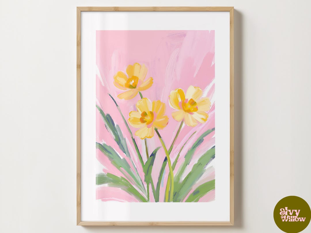 Pink Buttercup Flower Print - Flower Poster - Buttercup Art - Gloss or ...