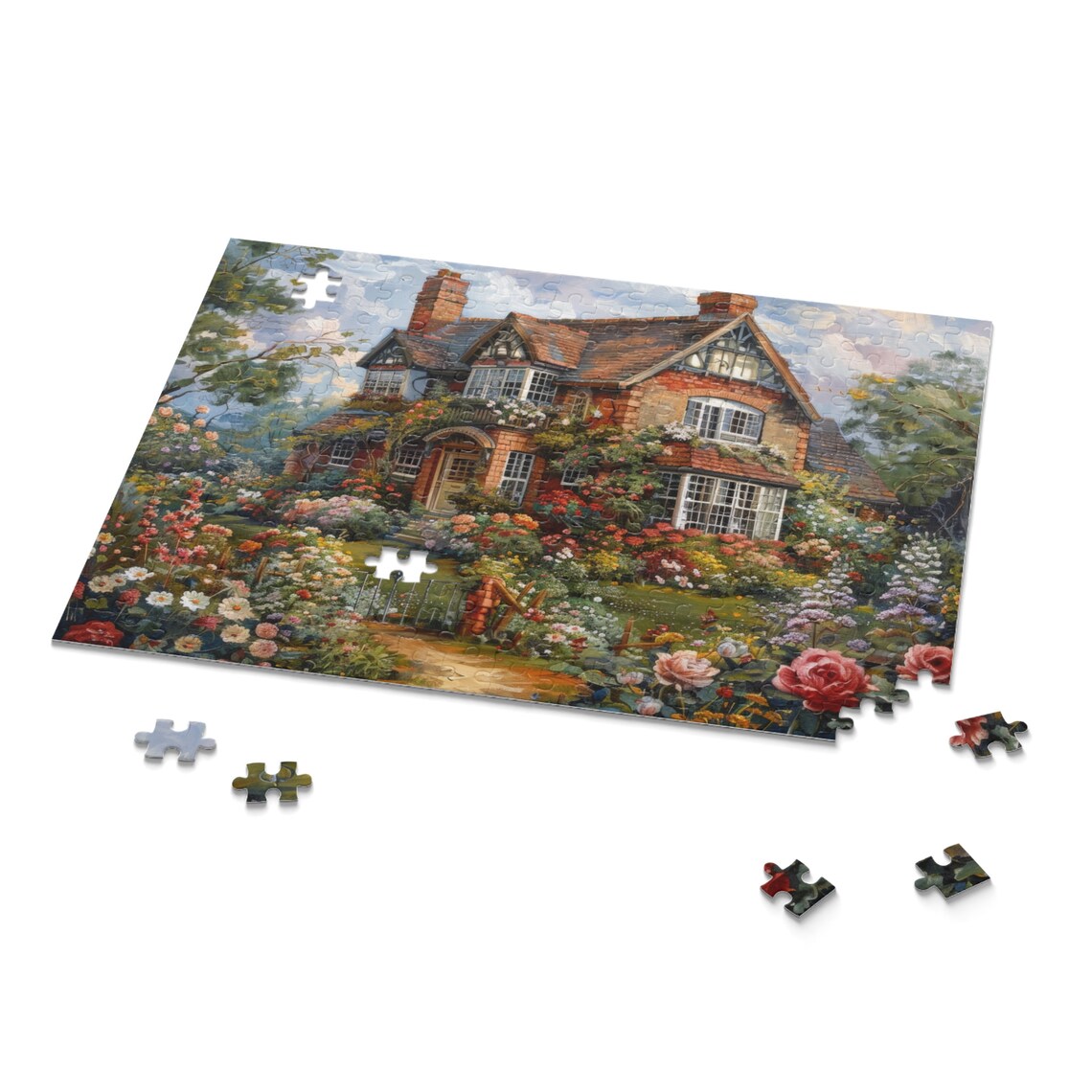 William Morris Style Jigsaw Puzzle: English Cottage Garden - Etsy