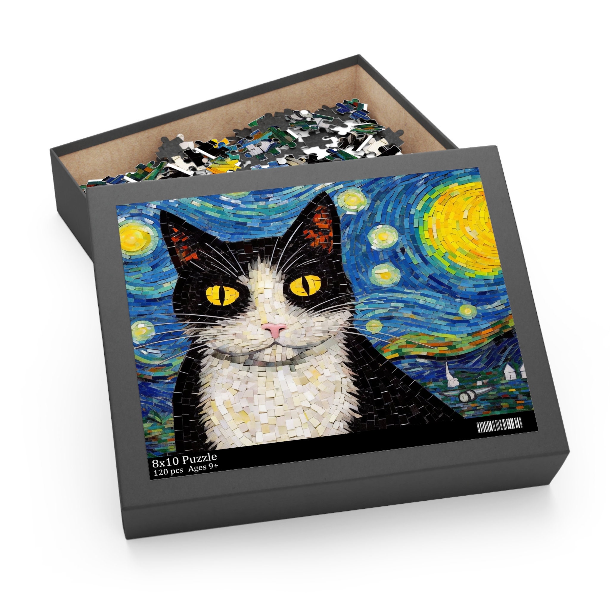 Tuxedo Cat the Starry Night Puzzle Van Gogh 120, 252, 500-piece Gift ...
