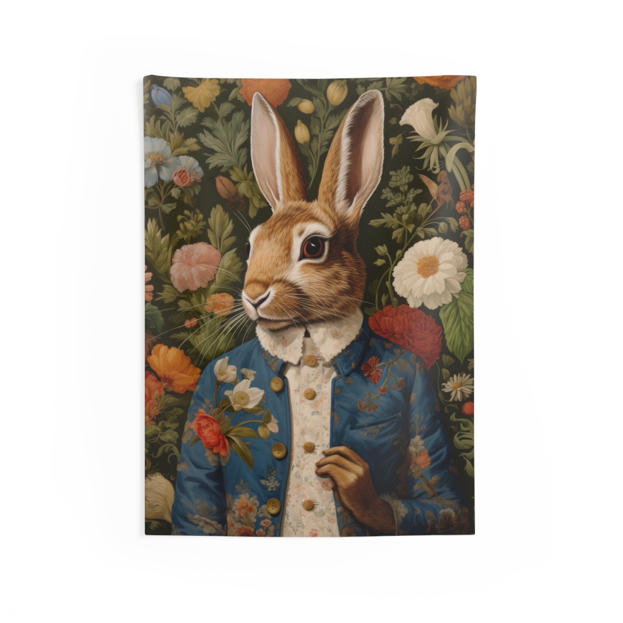 William Morris Inspired Peter the Rabbit Floral Cottagecore Indoor Wall ...