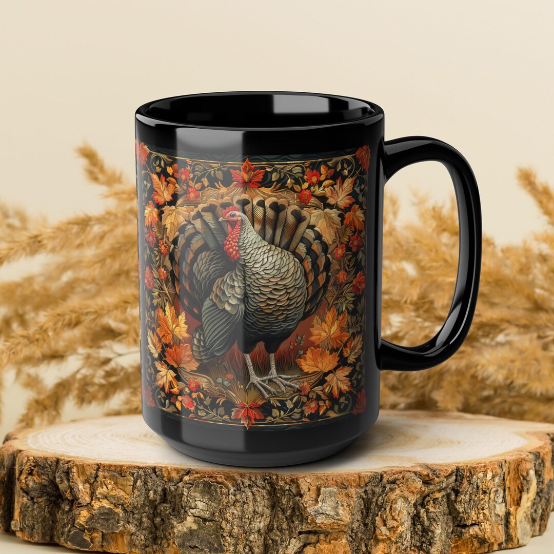 William Morris Fall Turkey Black Ceramic Mug (11oz, 15oz) - Etsy