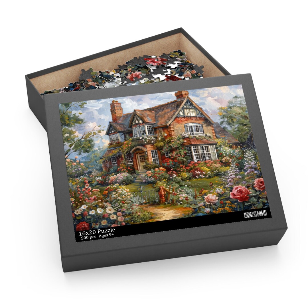William Morris Style Jigsaw Puzzle: English Cottage Garden - Etsy