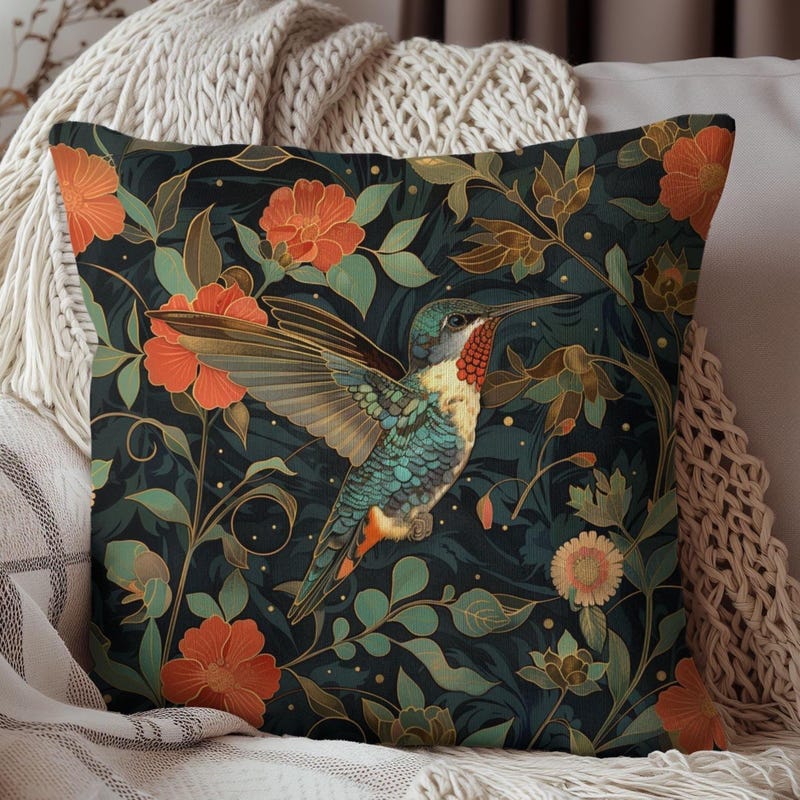 Hummingbird Pillow - Etsy