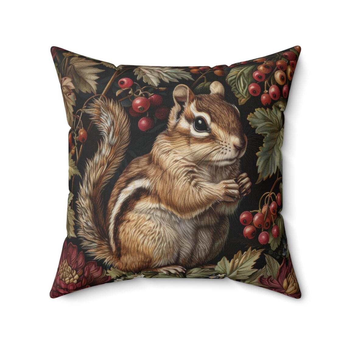 William Morris Inspired Chipmunk Pillow Cottage-core Art Nouveau Pillow ...
