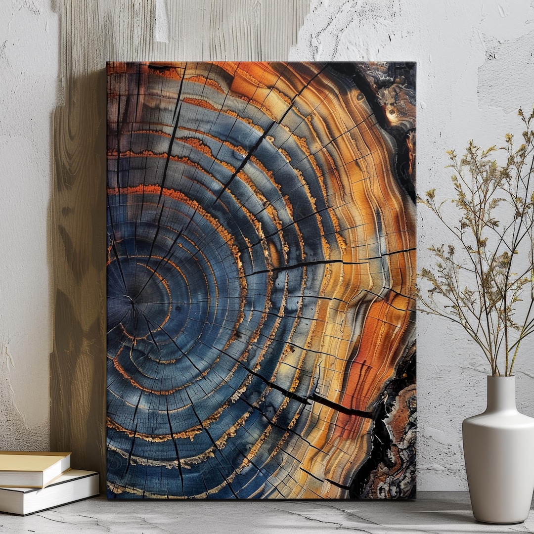 Tree Rings Canvas Print: Rustic Cabin Decor, Forest Art - Etsy