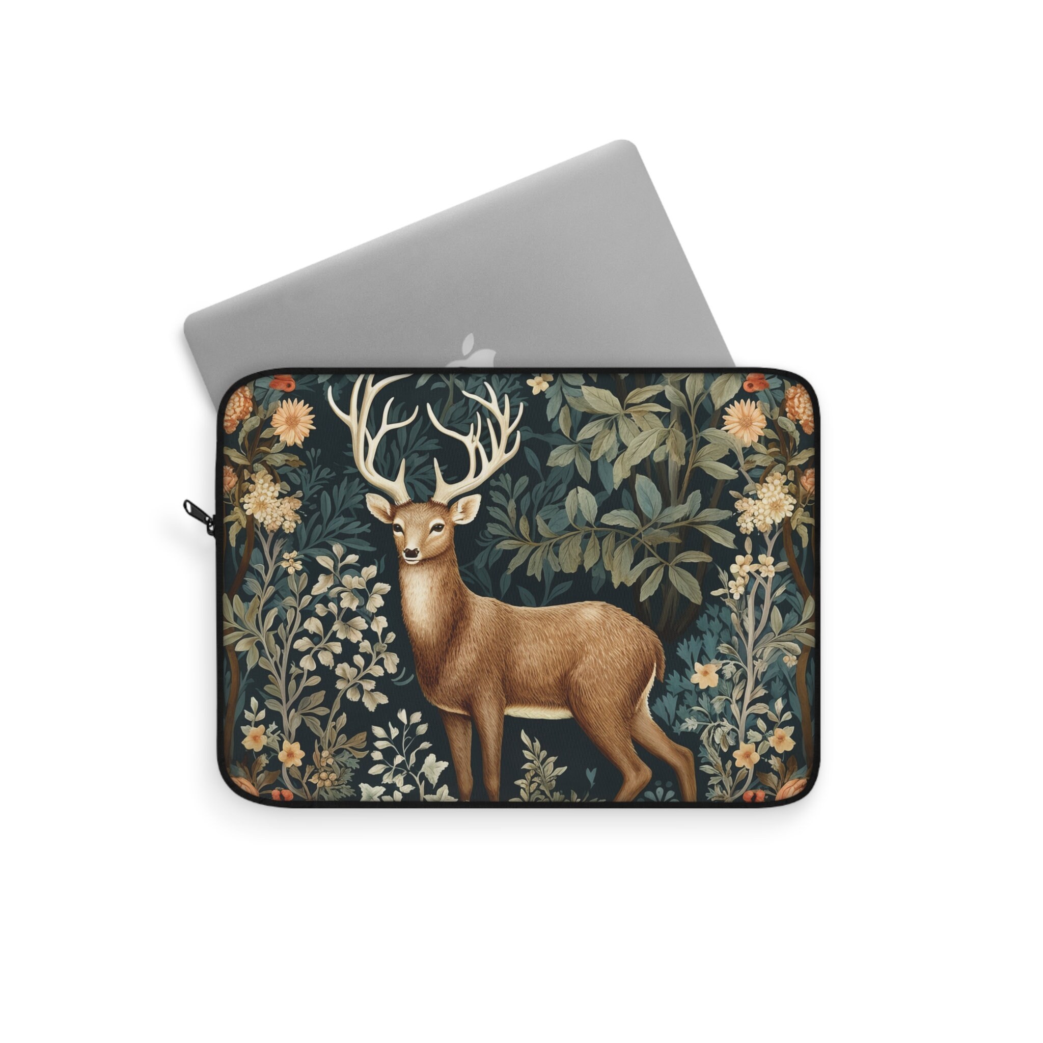 William Morris Inspired Forest Deer Laptop Sleeve Deer Neoprene Laptop Case Office Accessories ...