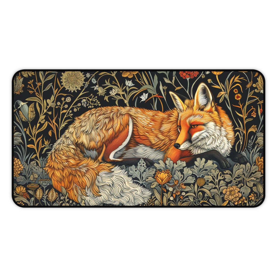 Forestcore Fox William Morris Inspired Cottagecore Desk Mat Office ...