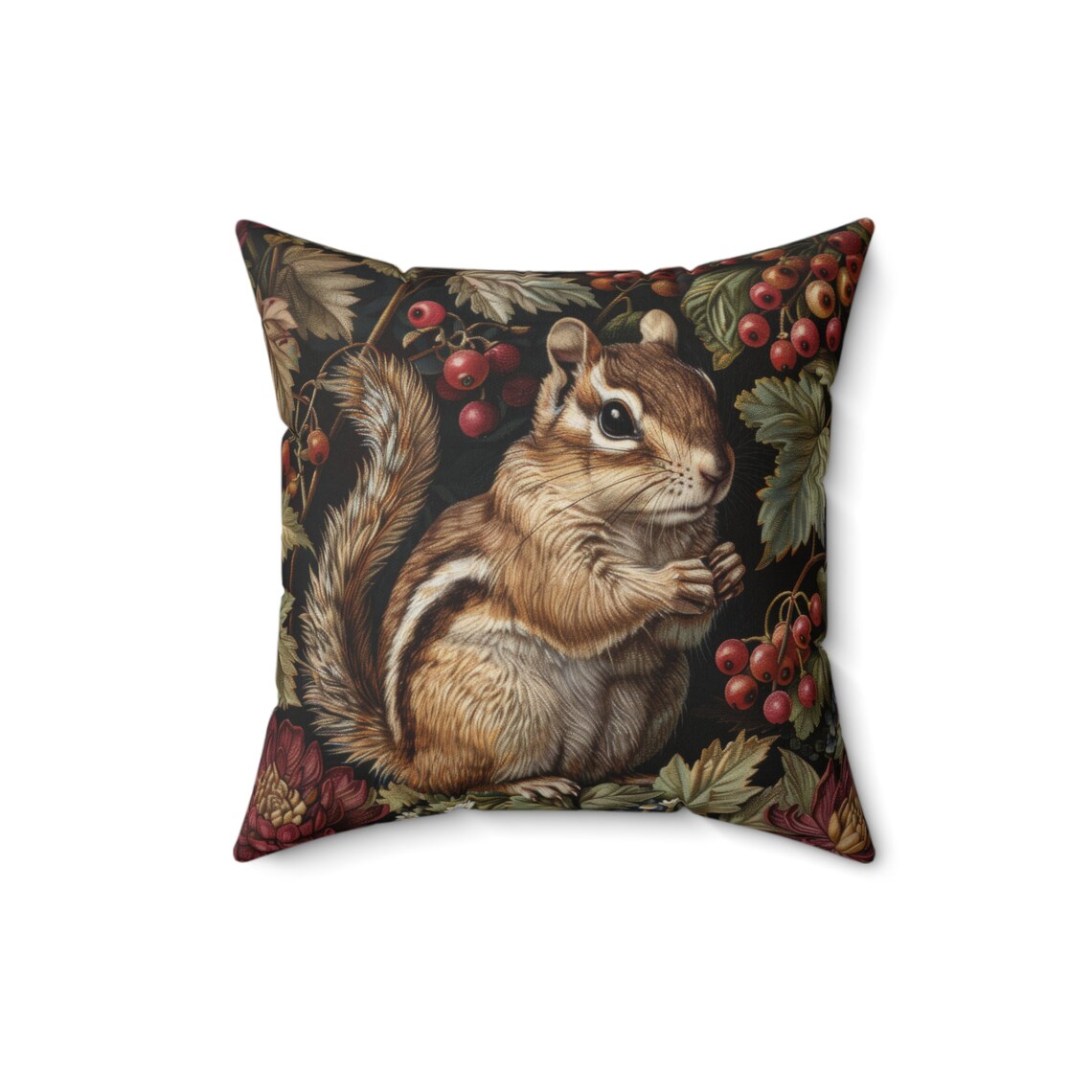 William Morris Inspired Chipmunk Pillow Cottage-core Art Nouveau Pillow ...
