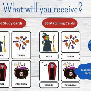 HALLOWEEN • 28 ESL Montessori Flashcards • Ready to Print, Easy to Cut ...
