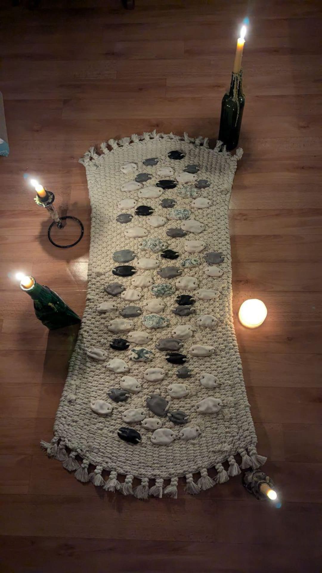 Massage Rug for Feet Natural Ceramic Stones Handmade Woven Carpet ...