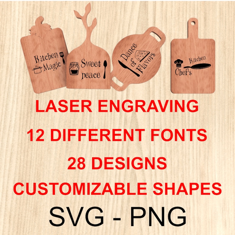 Board Laser Engraved, Laser Cut Files Svg-png, Bundle, Kitchen Cutting Board Funny, Cheese ...