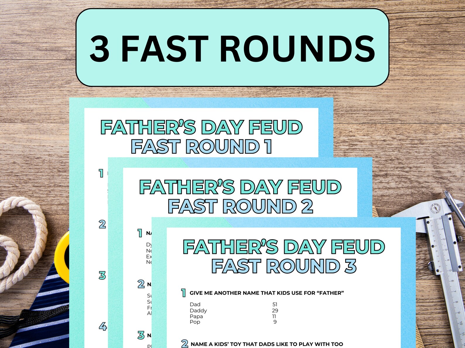 Printable Father's Day Feud Game | Father's Day Friendly Feud Game ...