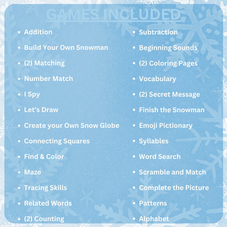 Printable Winter Activity Bundle | Coloring Pages | Word Search | Word ...