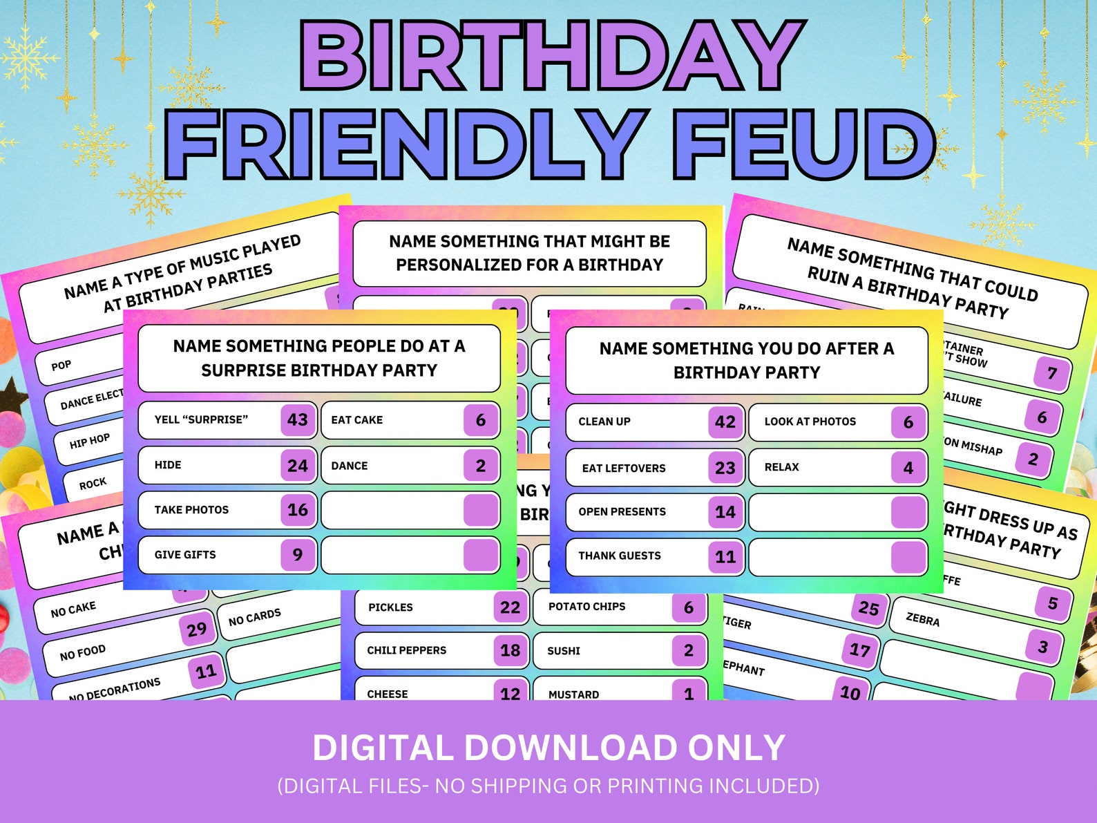 Birthday Friendly Feud | Birthday Party Game | Family Game Night ...