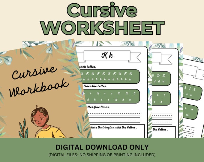 13 Pages Cursive Tracing Worksheet, Alphabet Cursive Printable, Days of ...
