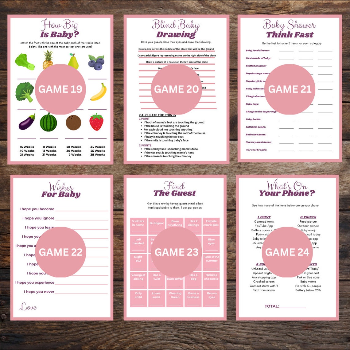 Printable Baby Shower Game Bundle | Baby Shower Games | Baby Shower ...
