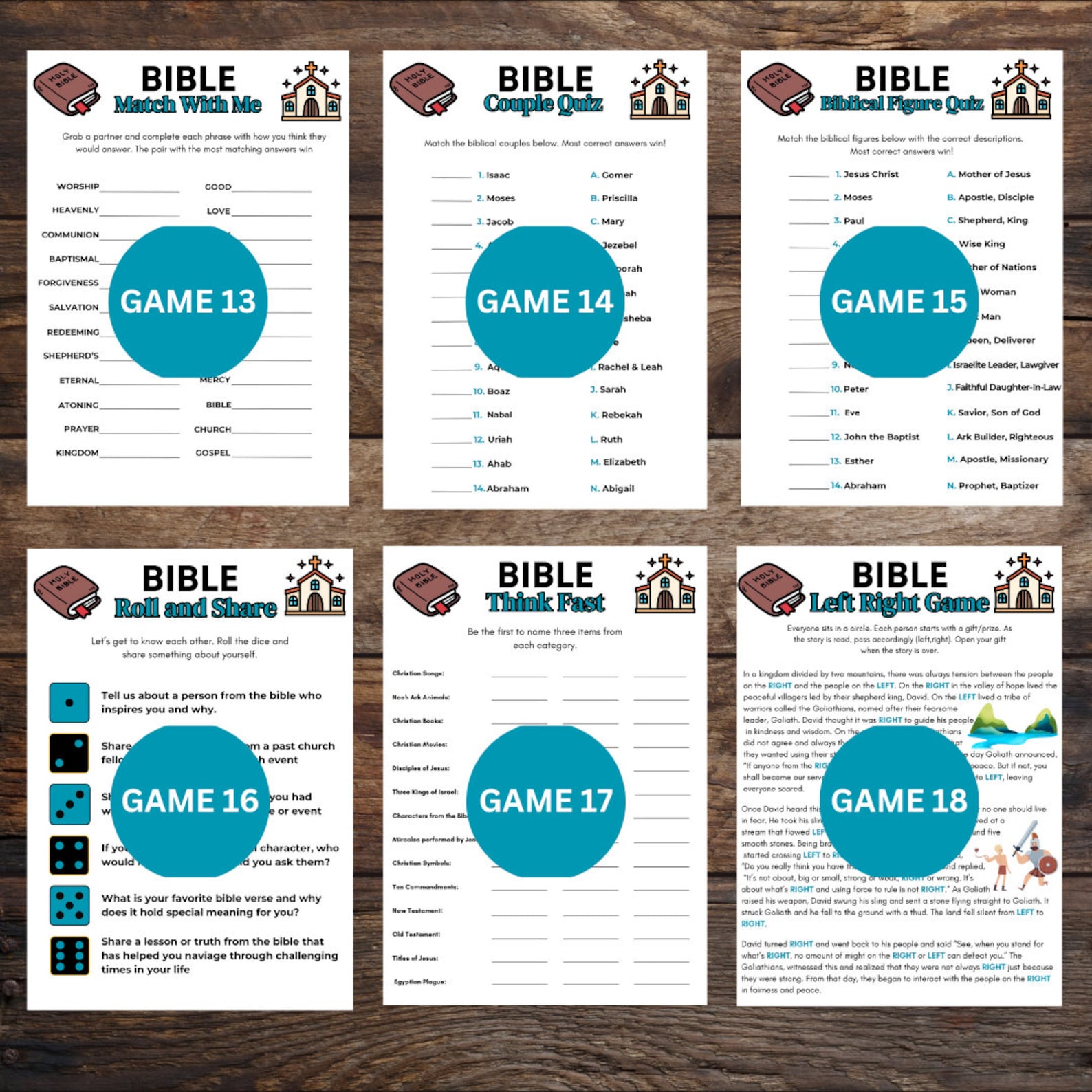 Printable Bible Games Bundle, Bible Trivia, Bible Games for Adults ...