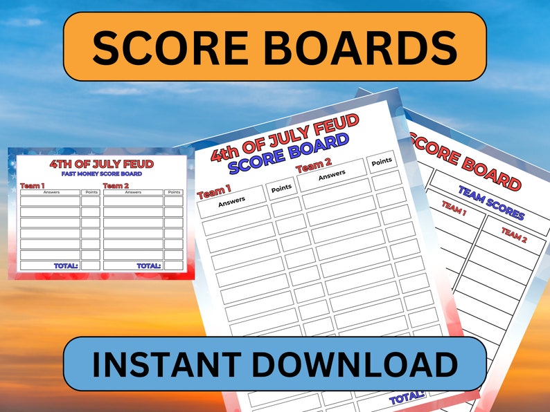 Printable 4th of July Feud Game | Independence Day Friendly Feud Game ...