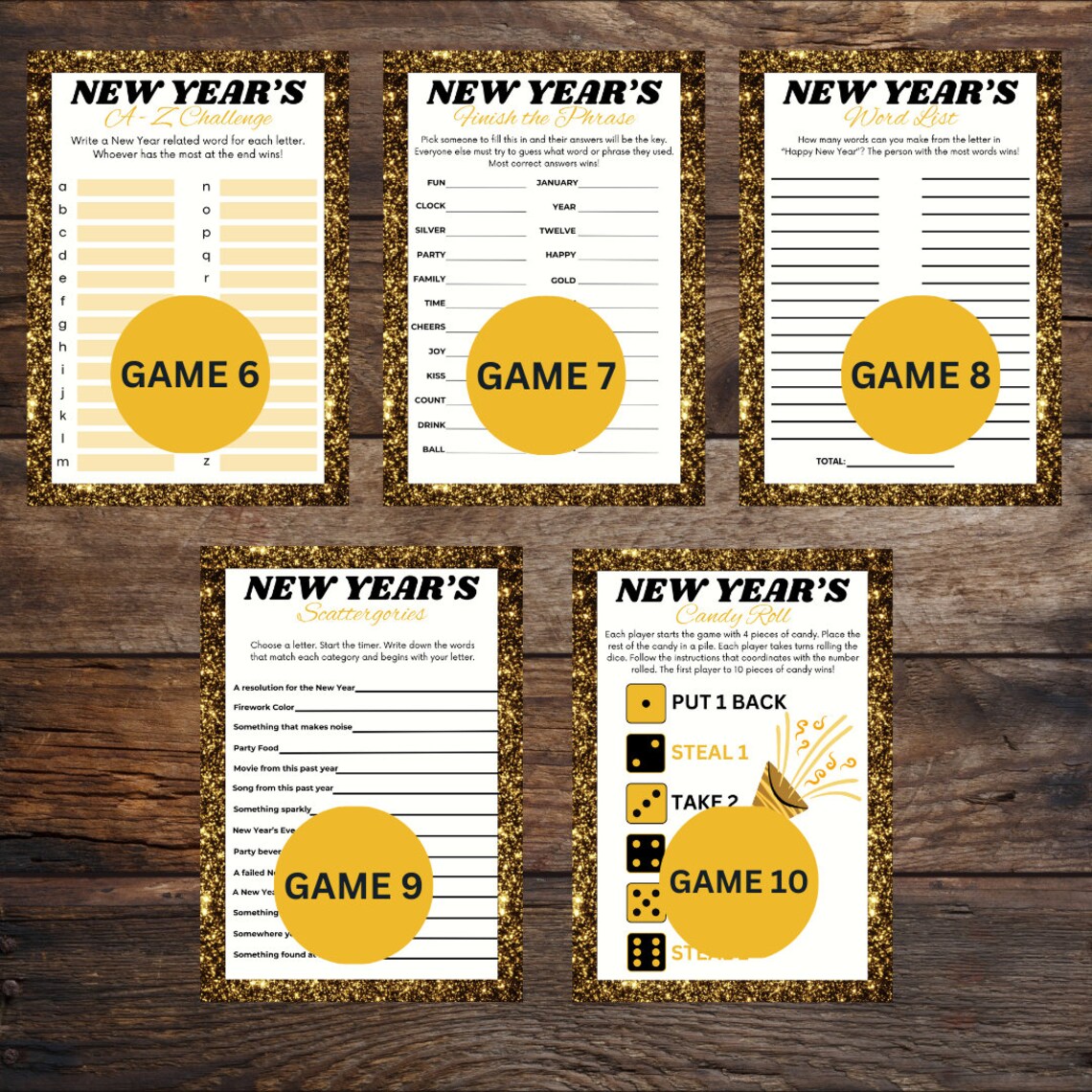 Printable New Year's Game Bundle | New Year's Party Games | New Year's ...