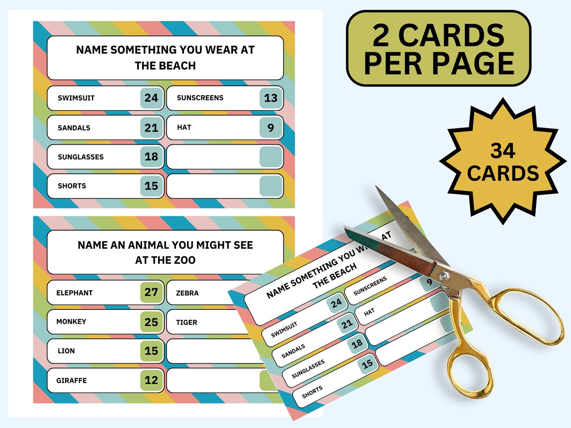 Kid Version Friendly Feud Game | Printable Family Feud Questions ...