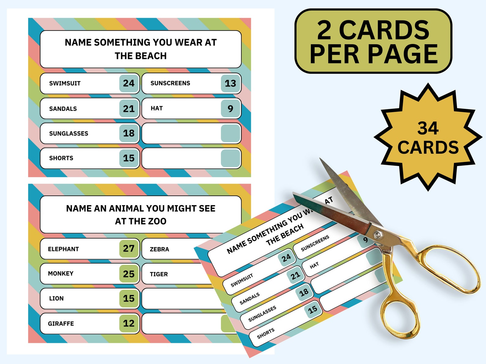 Kid Version Friendly Feud Game | Printable Family Feud Questions ...