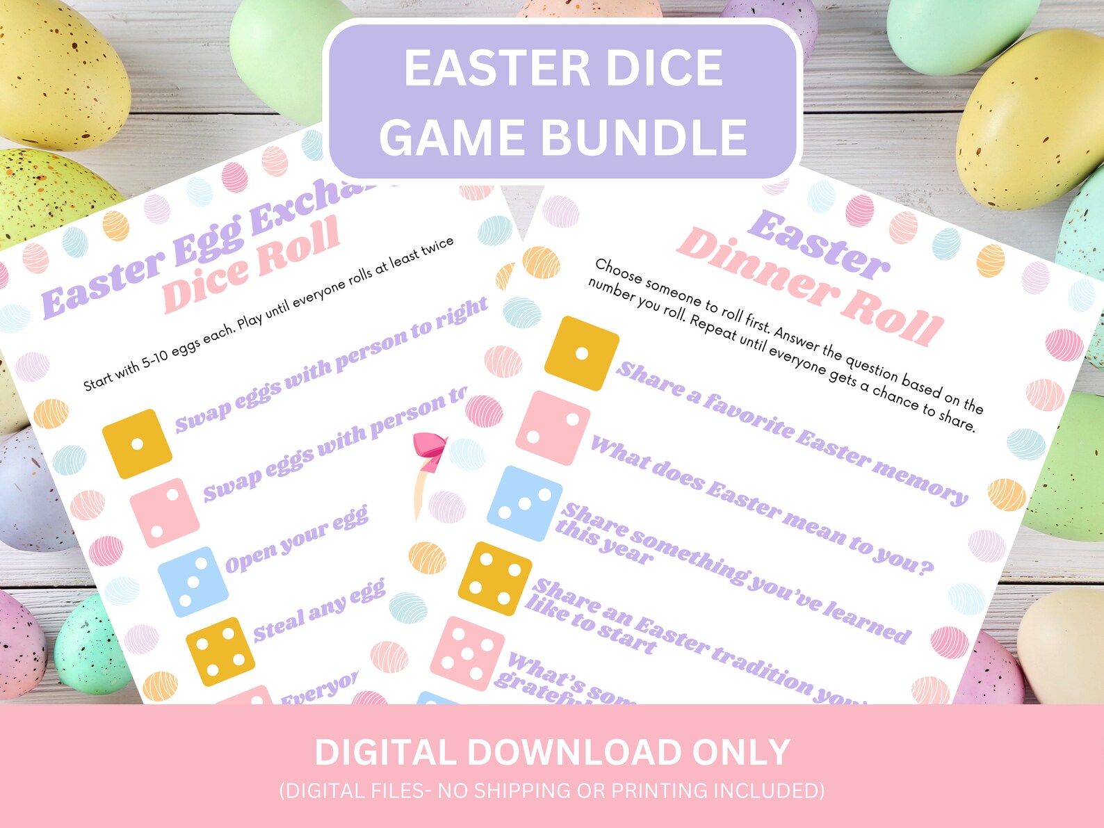 Easter Dice Game | Printable Easter Games | Party Games | Easter ...