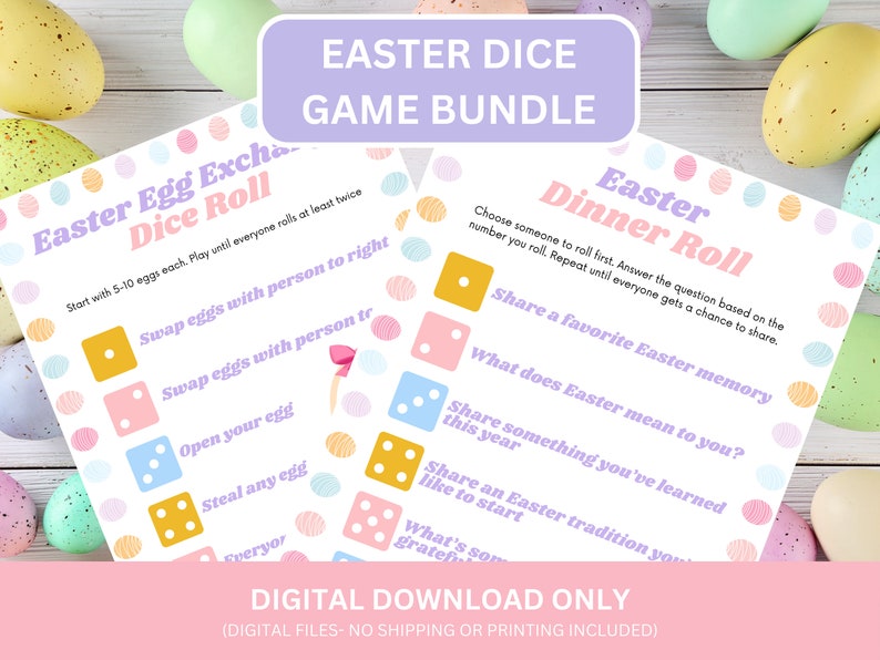 Easter Dice Game | Printable Easter Games | Party Games | Easter ...