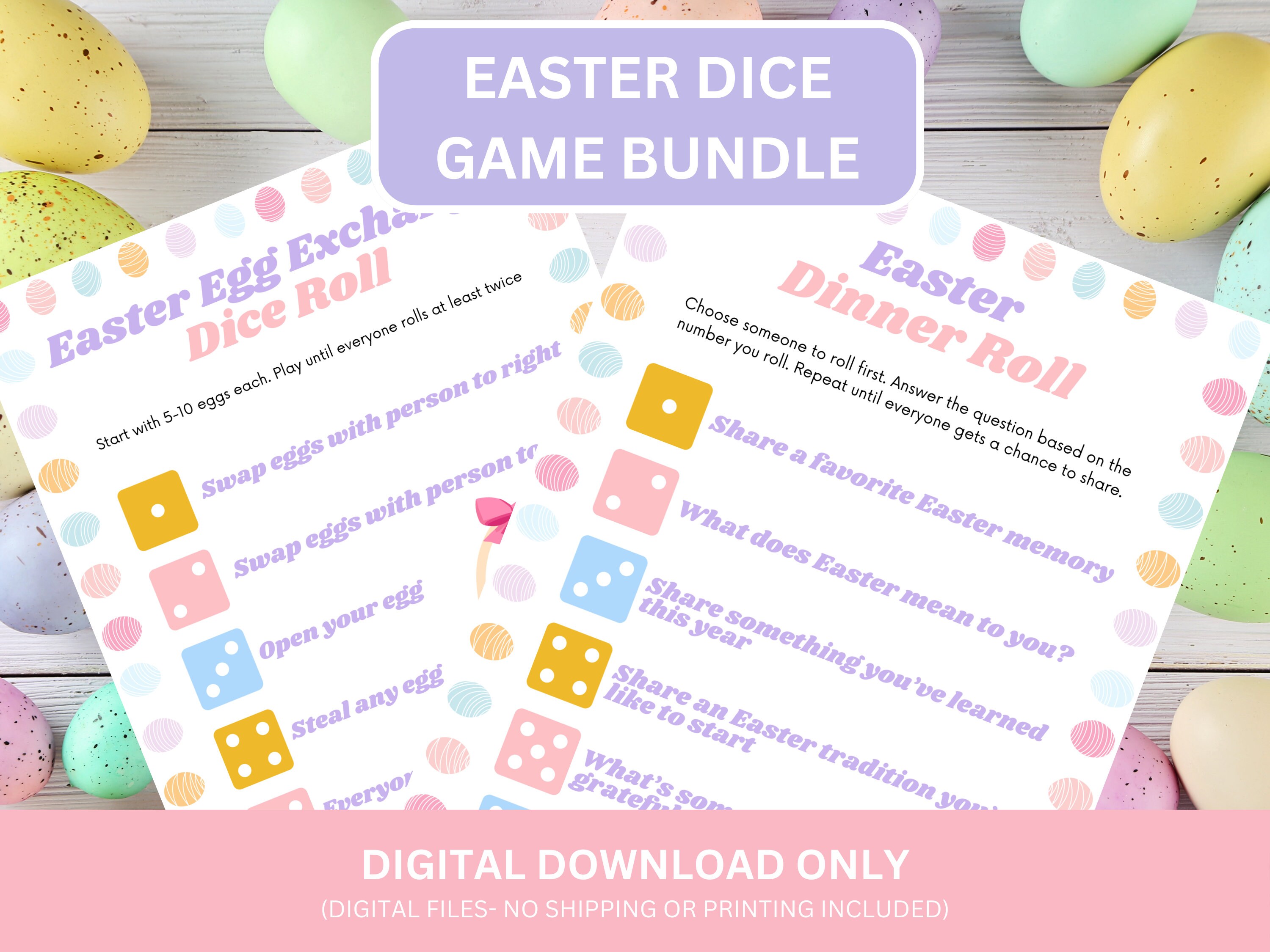 Easter Dice Game | Printable Easter Games | Party Games | Easter ...