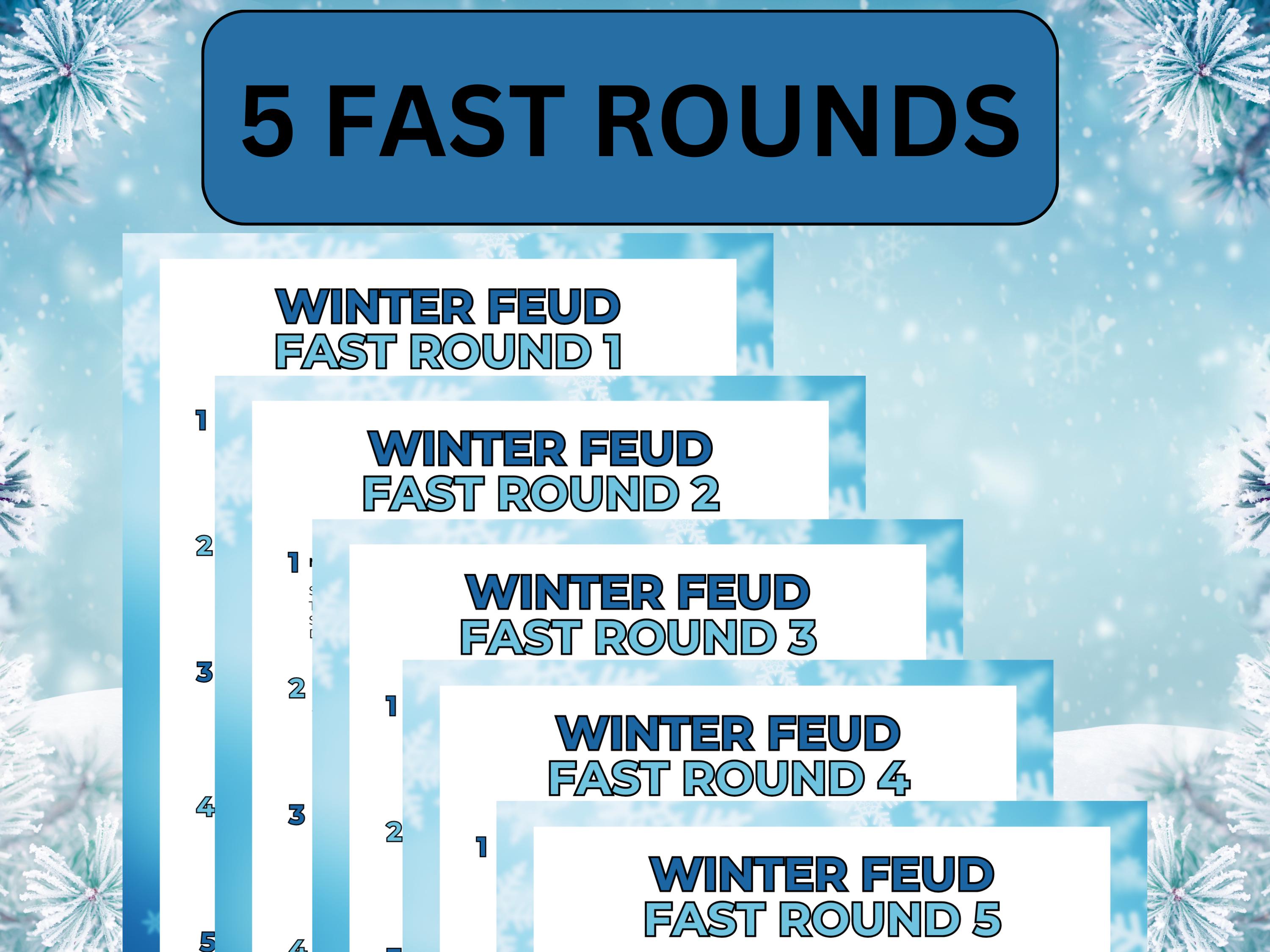 Printable Winter Feud Game | Winter Family Feud Game Show | Winter ...