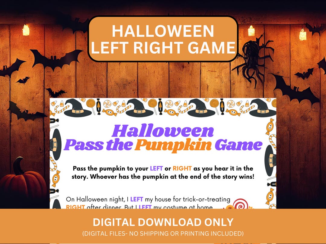 Pass the Pumpkin Game Halloween Printable | Left Right Game | Pass the ...