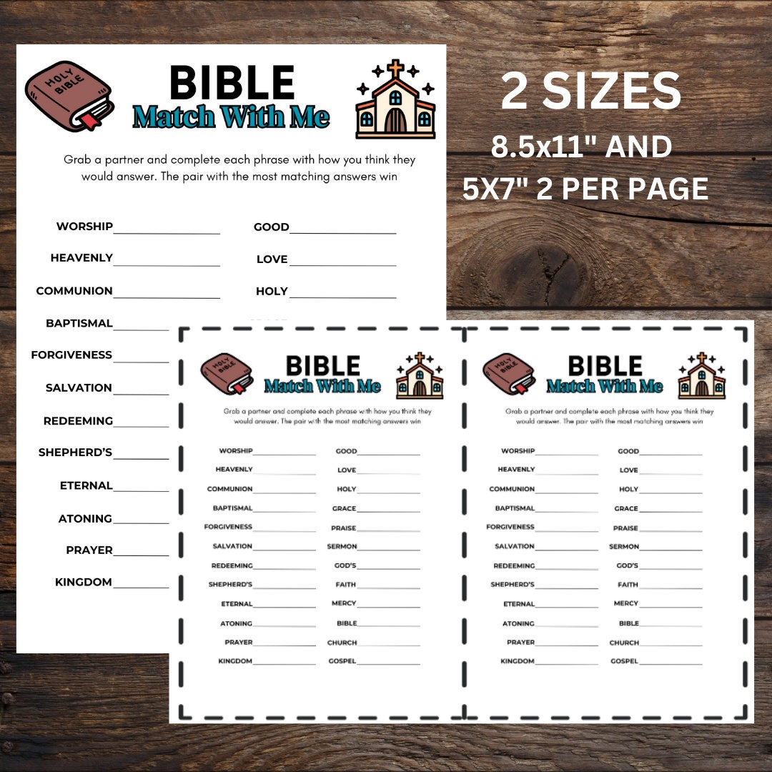 Printable Bible Games | Match With Me | A-Z Challenge Game | Think Fast ...