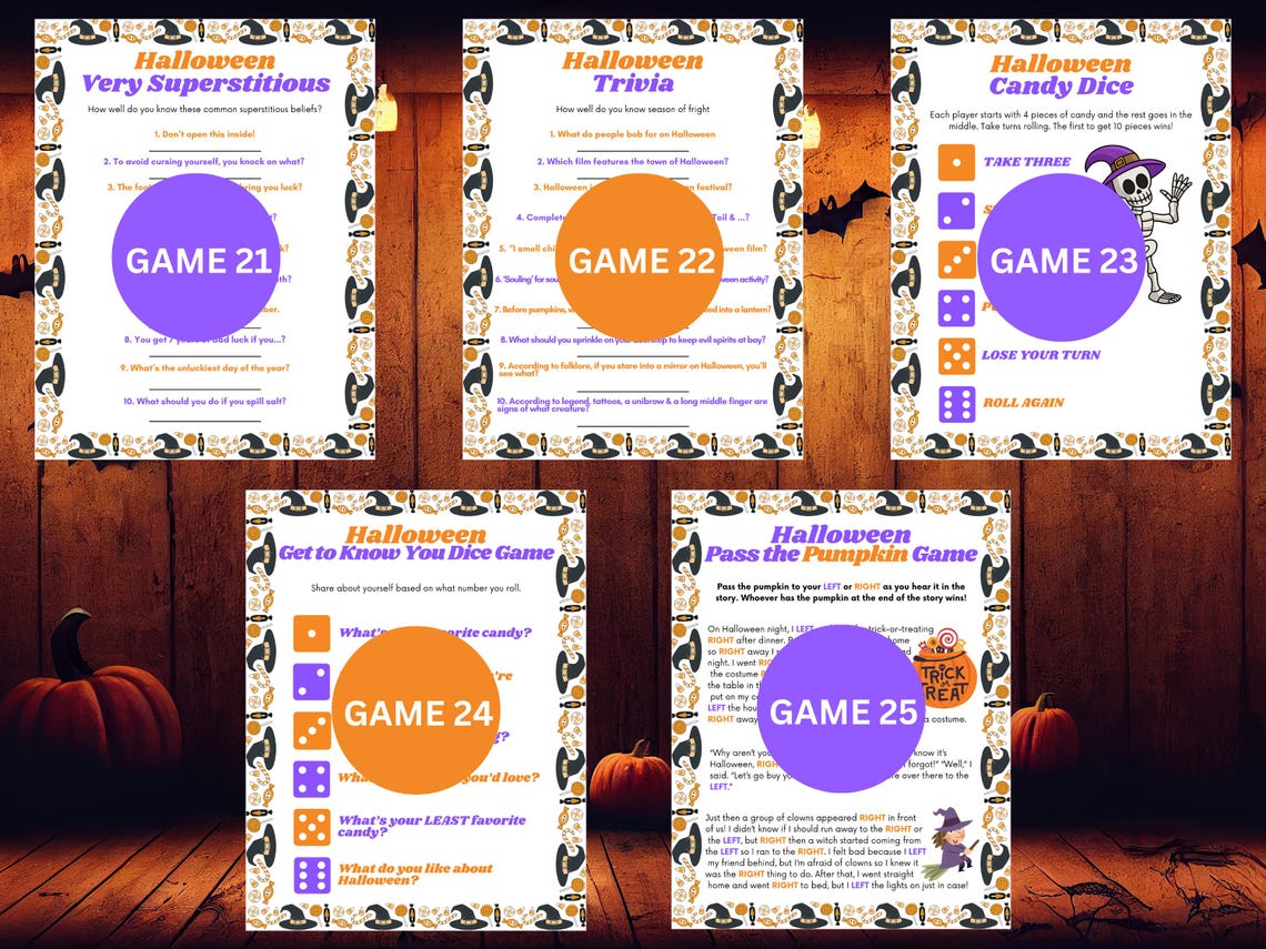 Halloween Games | Printable Games | Halloween Game Bundle | Halloween ...