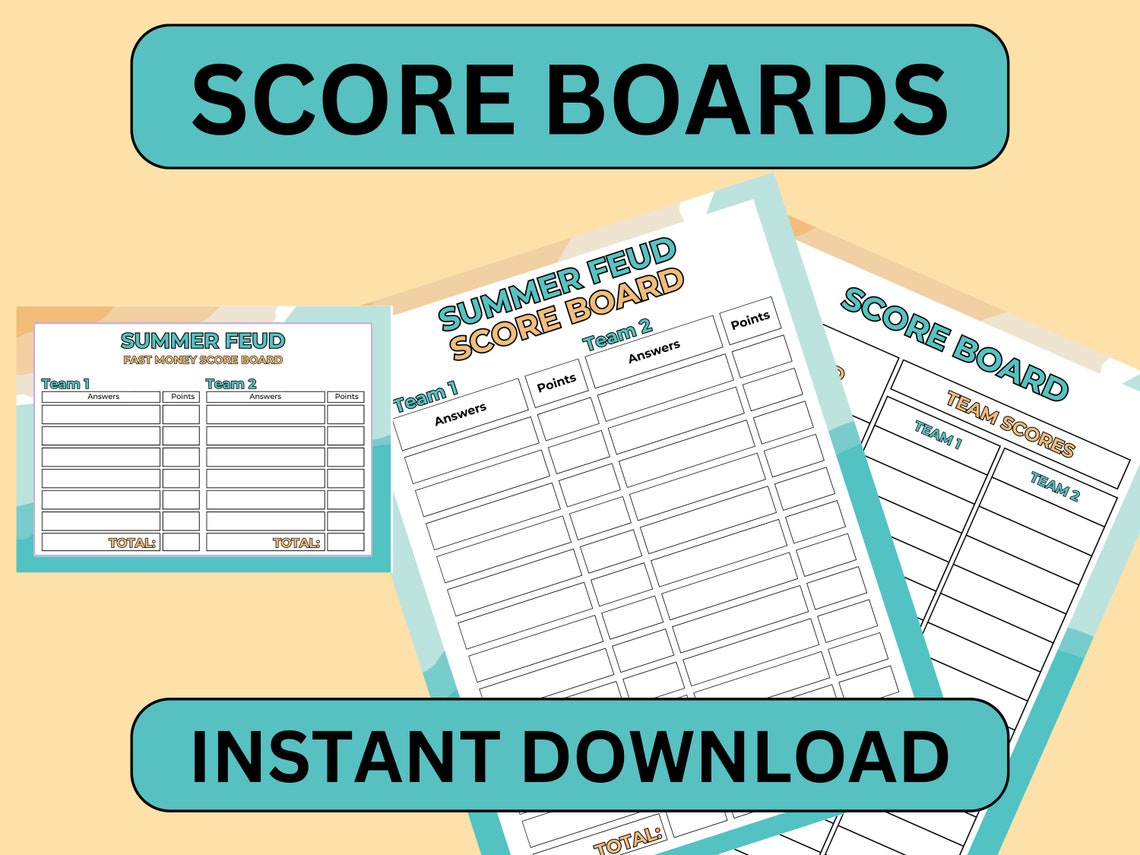 Printable Summer Feud Game | Summer Family Feud Game Show | Summer ...