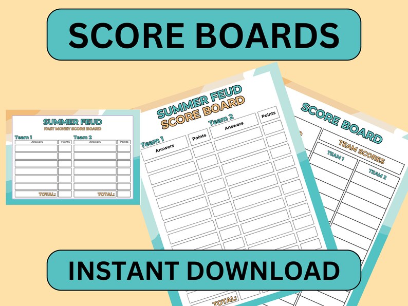 Printable Summer Feud Game | Summer Family Feud Game Show | Summer ...