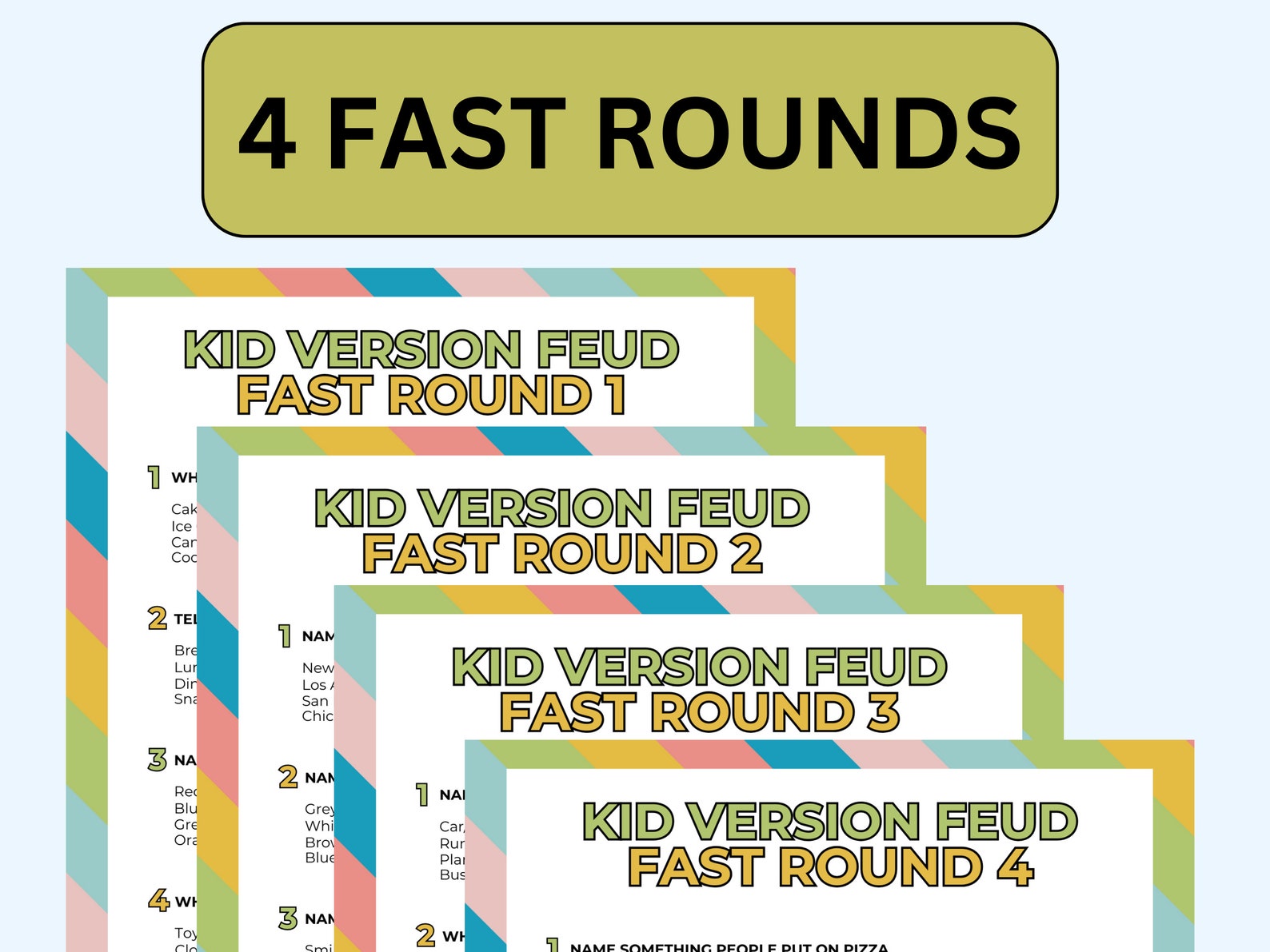 Kid Version Friendly Feud Game | Printable Family Feud Questions ...