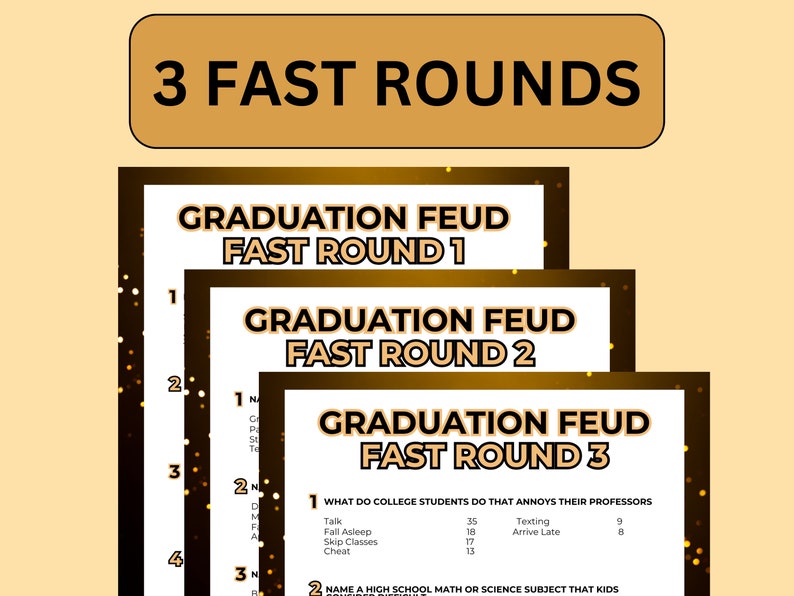 Printable Graduation Feud Game | Graduation Family Feud Game Show ...