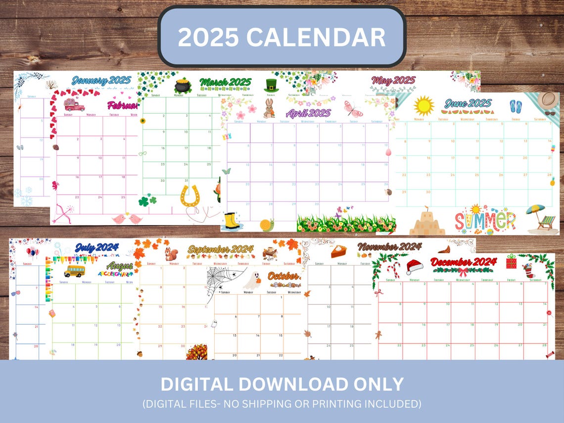 Printable Calendars | Printable Kids Calendars | 2025 Calendars | Kids ...