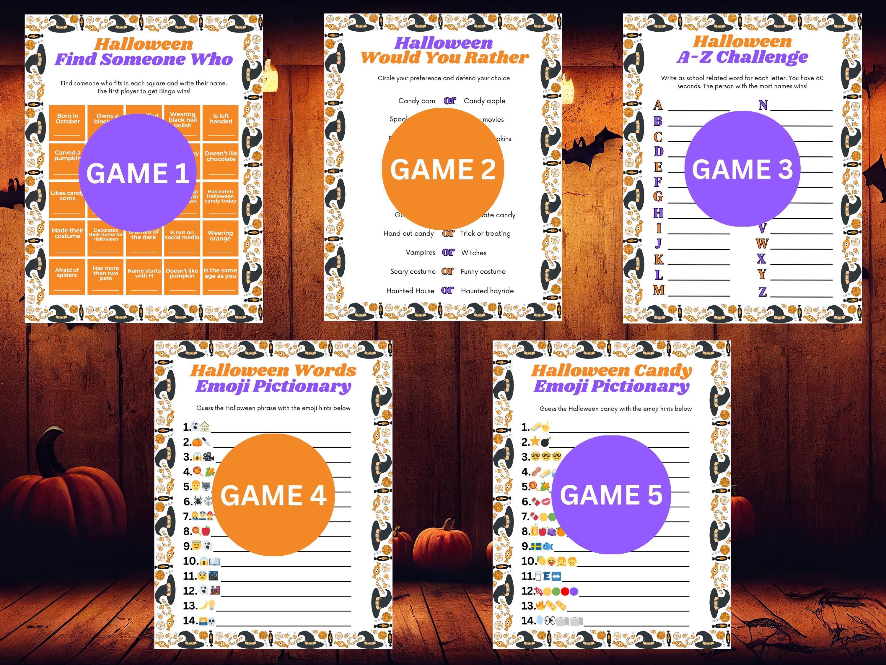 Halloween Games | Printable Games | Halloween Game Bundle | Halloween ...