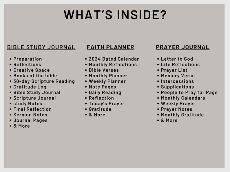 Printable Bible Study Journal Prayer Journal Faith Planner Scripture ...