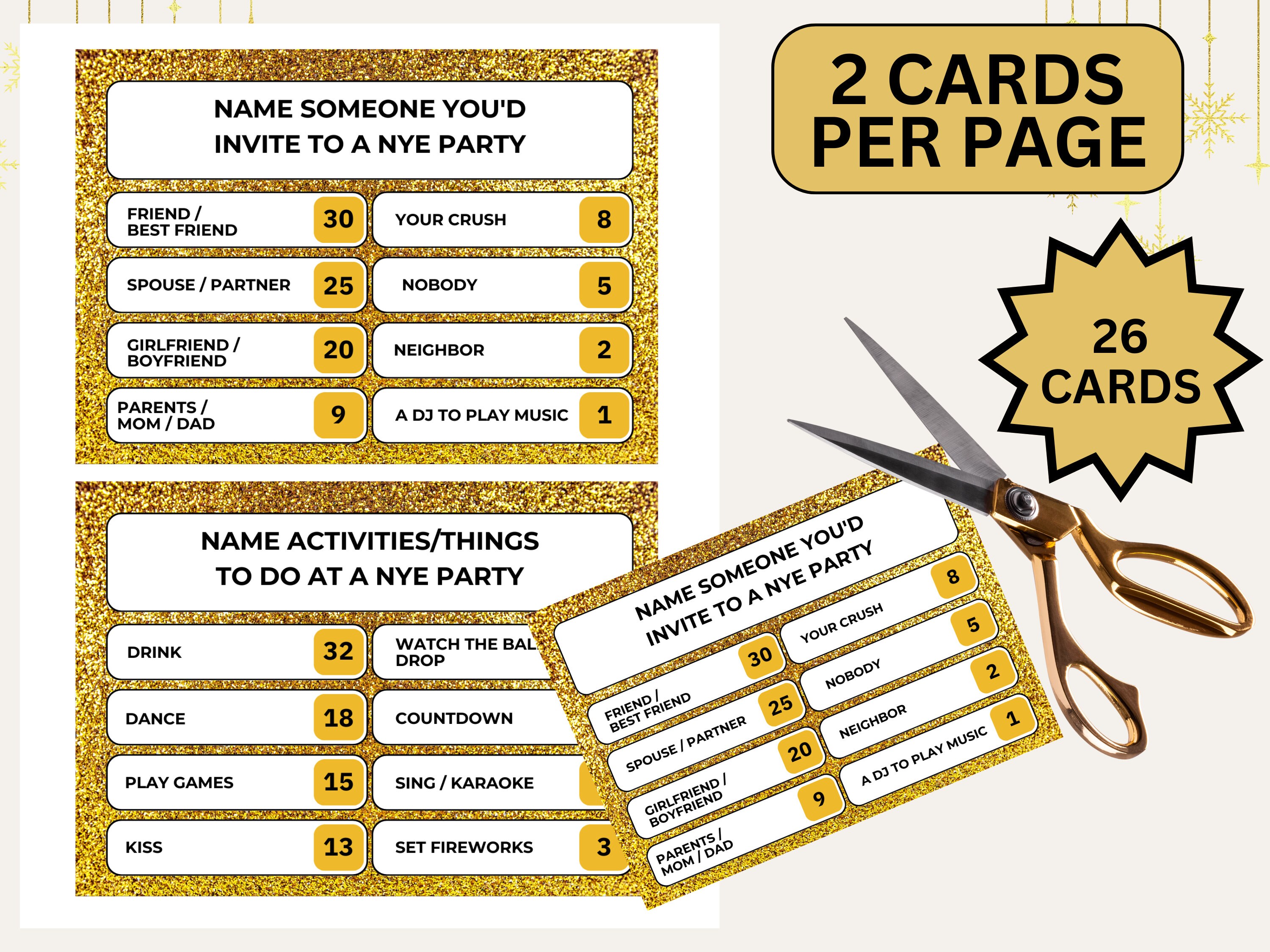 Printable New Years Friendly Feud Game | New Years Party Game Printable ...