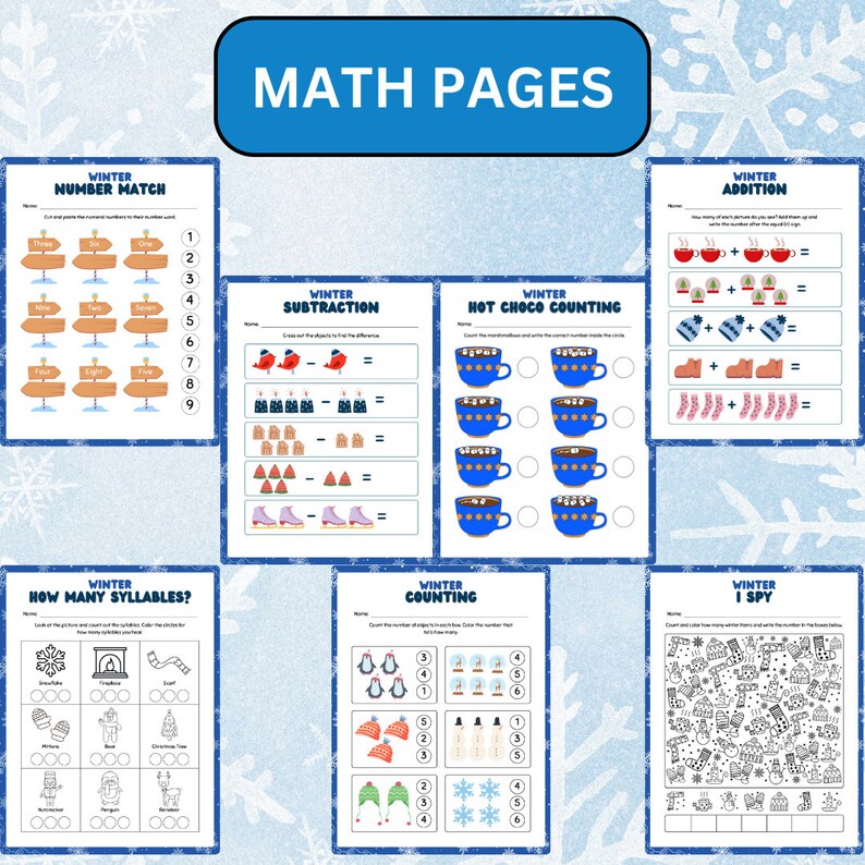 Printable Winter Activity Bundle | Coloring Pages | Word Search | Word ...