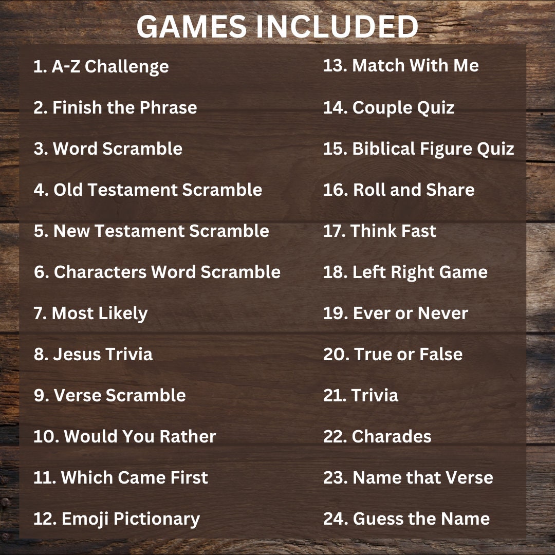 Printable Bible Games Bundle, Bible Trivia, Bible Games for Adults ...