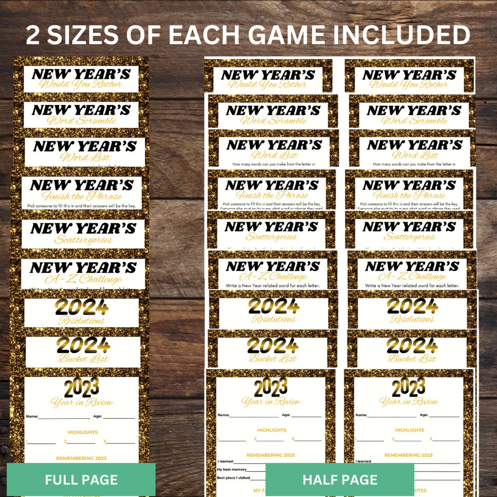 Printable New Year's Game Bundle | New Year's Party Games | New Year's ...