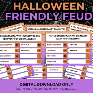 Printable Halloween Feud Game | Halloween Friendly Feud Game ...