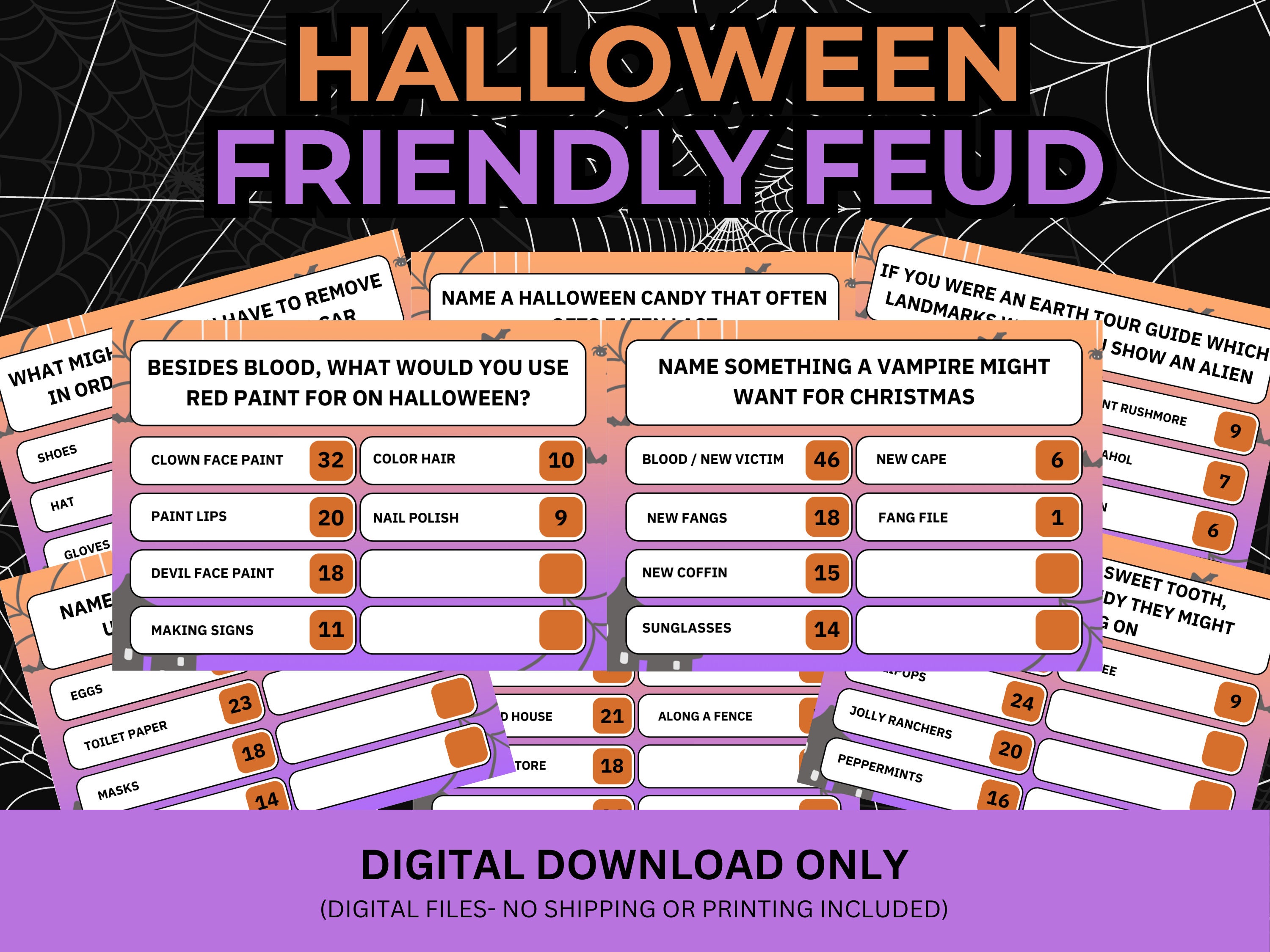 Printable Halloween Feud Game | Halloween Friendly Feud Game ...