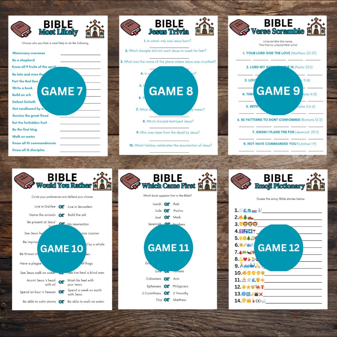 Printable Bible Games Bundle, Bible Trivia, Bible Games for Adults ...
