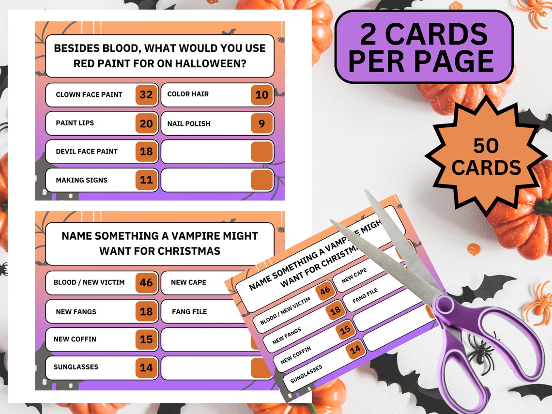 Printable Halloween Feud Game | Halloween Friendly Feud Game ...